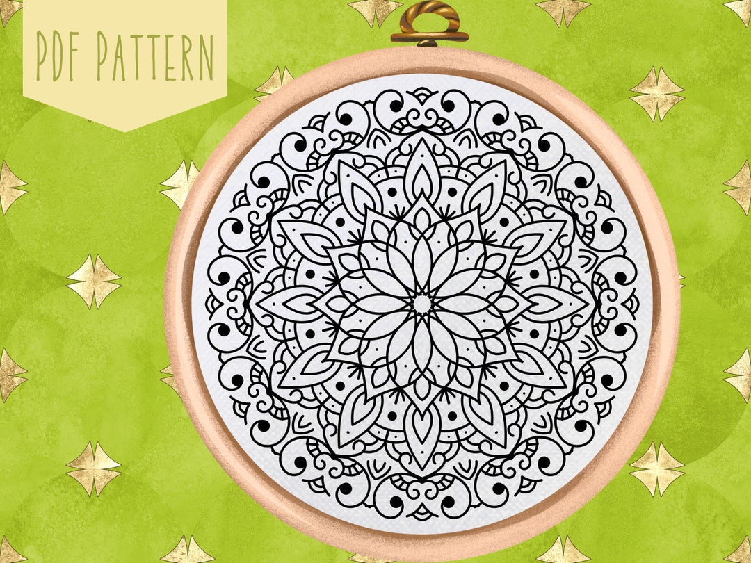 Mandala Hand Embroidery Pattern: Modern DIY Design (PDF Pattern) - Etsy