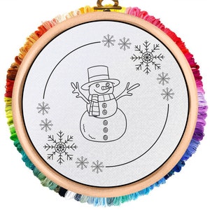 PDF Pattern - Snowman Hand Embroidery Pattern - Digital Download ...