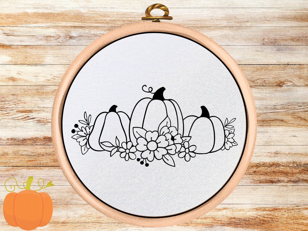 Pumpkin Hand Embroidery - PDF Pattern - Instant Digital Download - Fall ...