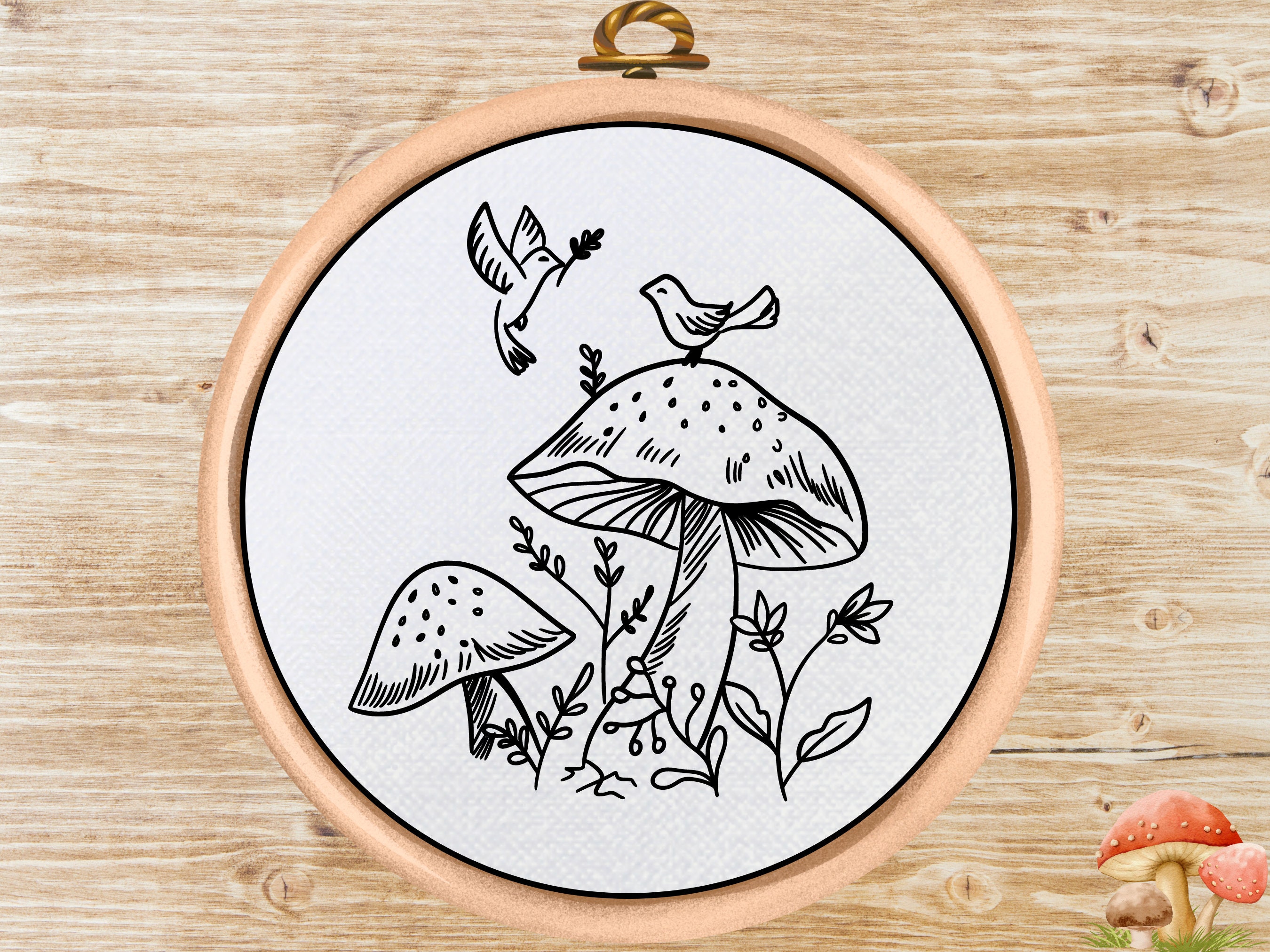 Toadstool Hand Embroidery Pattern PDF Pattern Download - Etsy