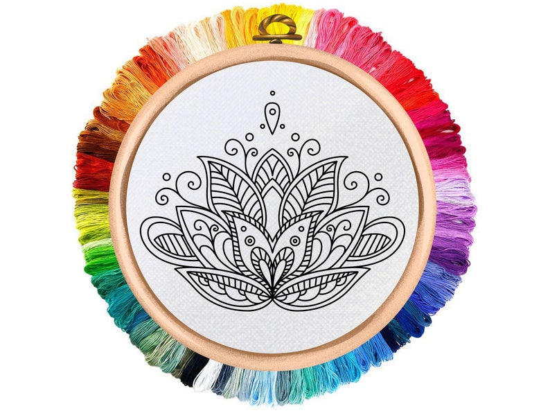 Mandala Hand Embroidery Pattern PDF Pattern Download Zen - Etsy