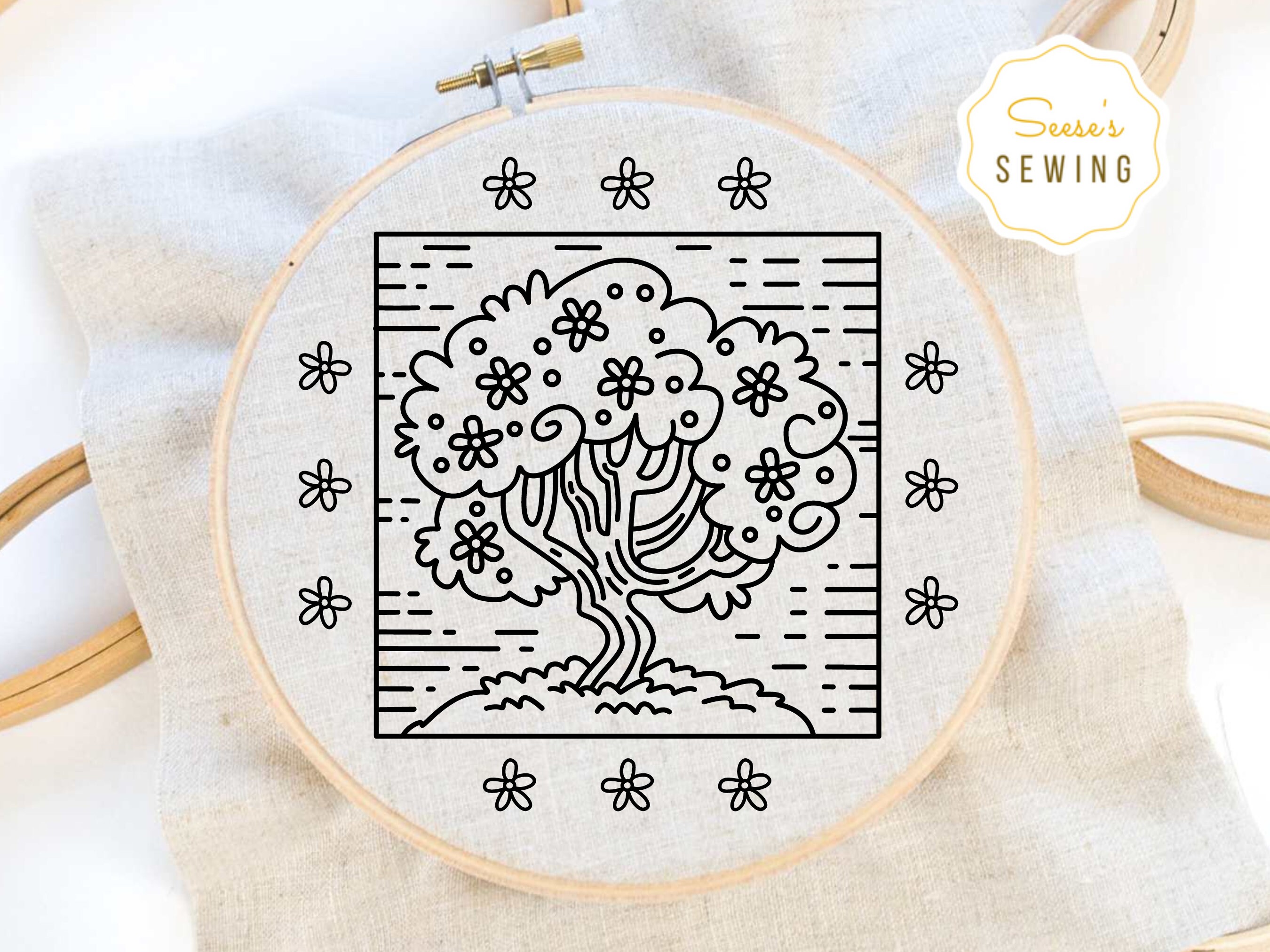 Apple Tree Hand Embroidery Pattern Apple Blossoms PDF Pattern - Etsy