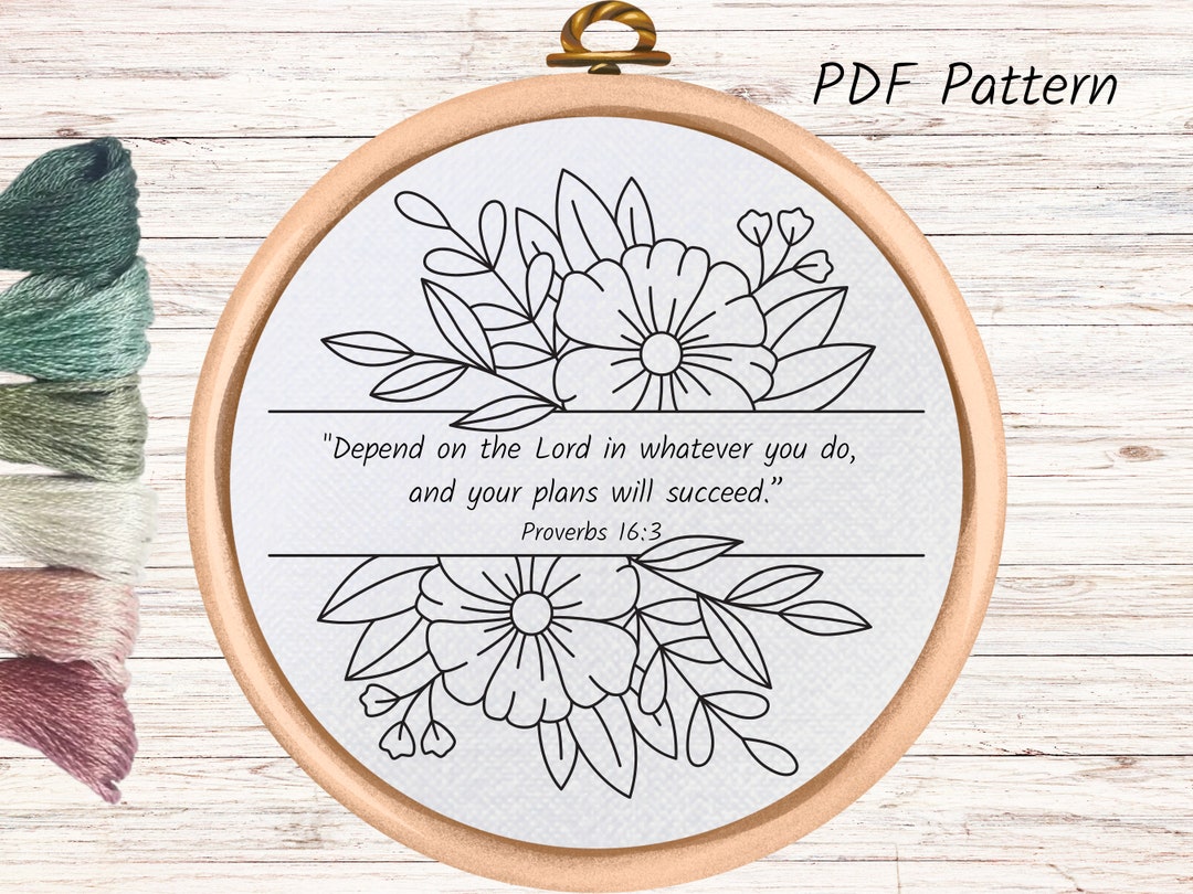 PDF Pattern - Old Testament Bible Verse Hand Embroidery Pattern ...