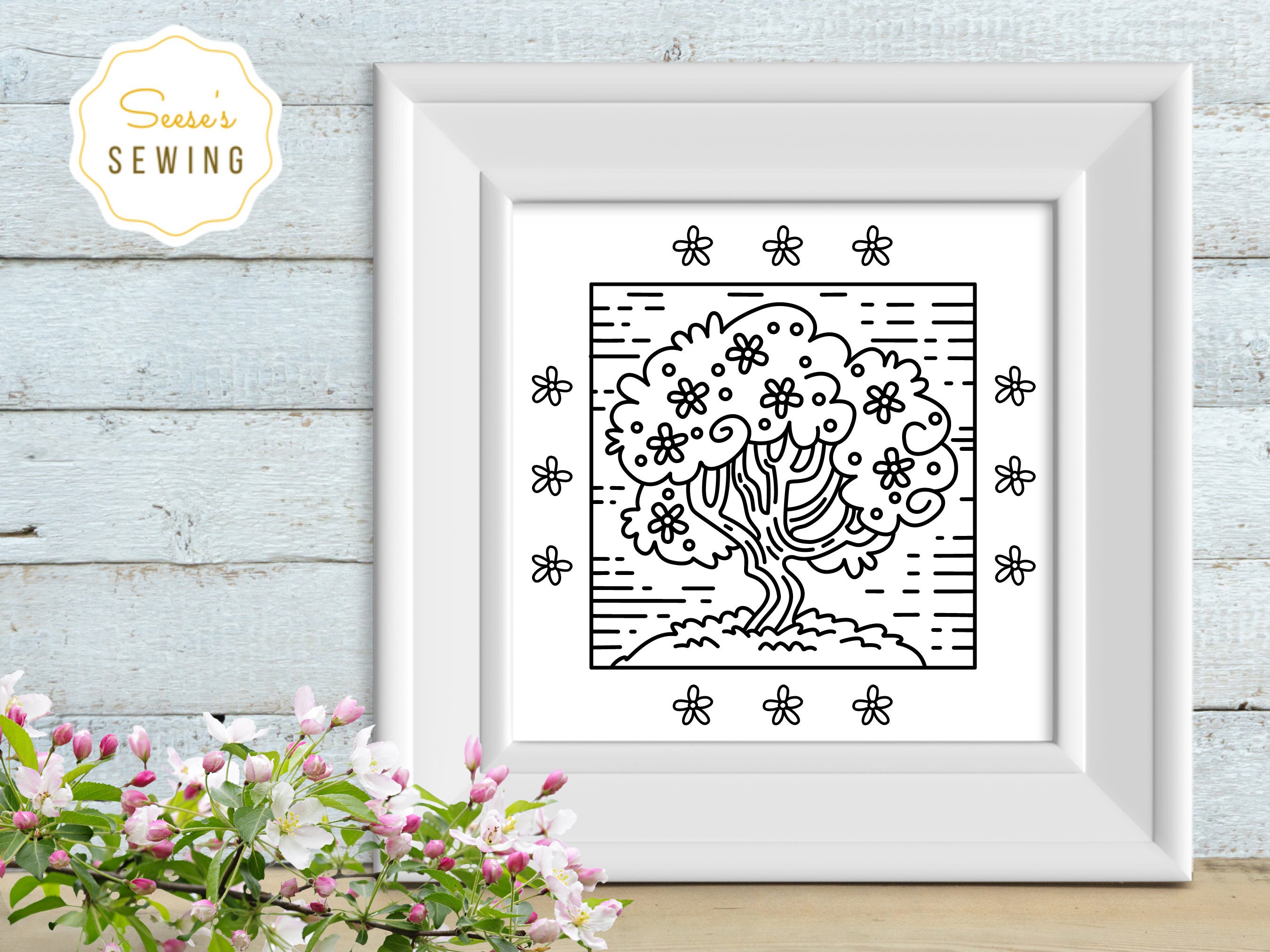 Apple Tree Hand Embroidery Pattern Apple Blossoms PDF Pattern - Etsy