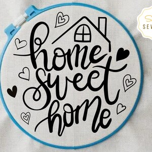 Hand Embroidery PDF Pattern, Home Sweet Home, Instant Digital Download ...