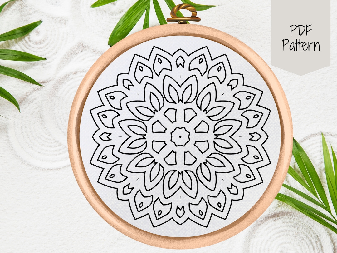 Mandala Hand Embroidery Pattern PDF Pattern Download Zen Embroidery ...