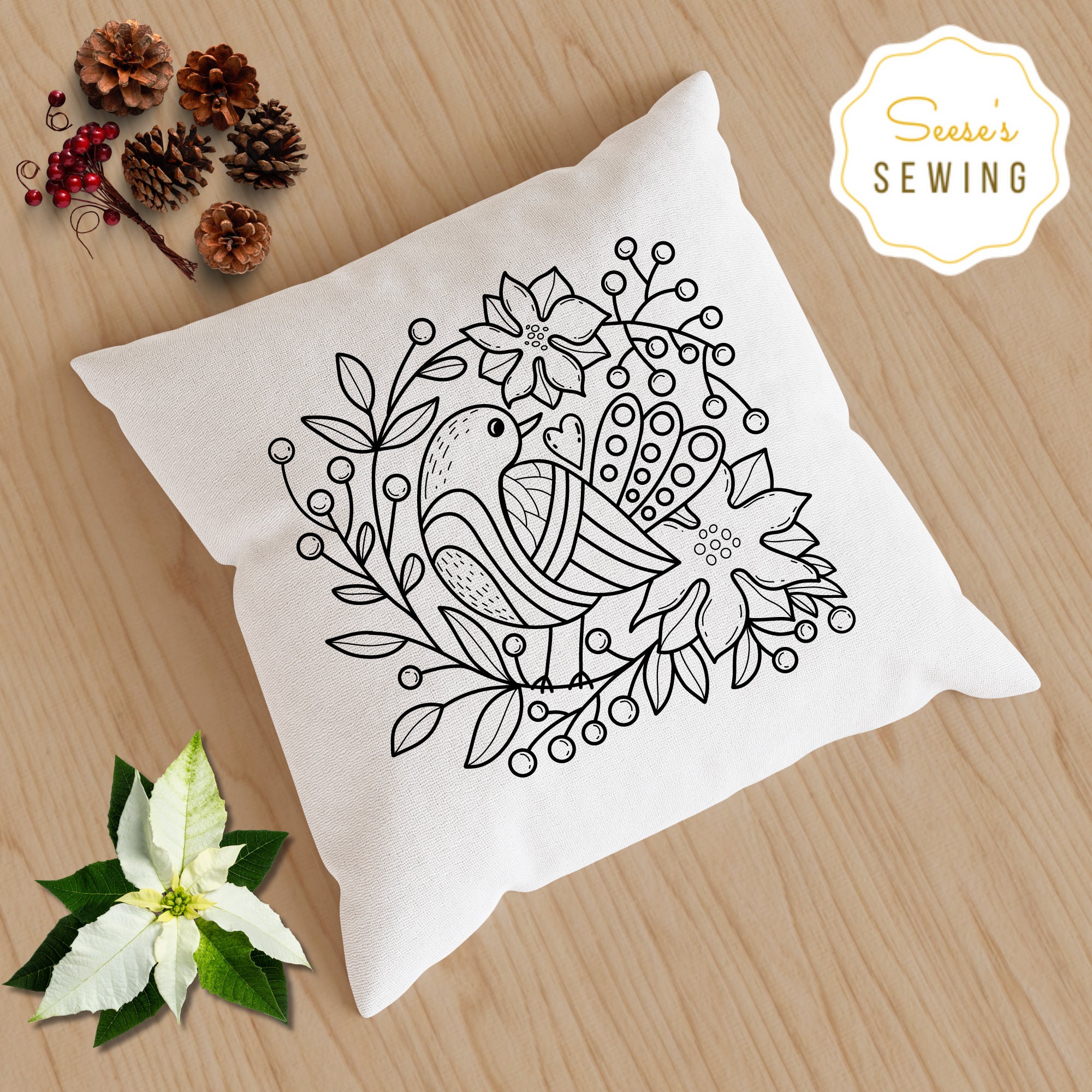 Festive Flock: Set of 3 Christmas Bird Hand Embroidery PDF Patterns, 5 ...
