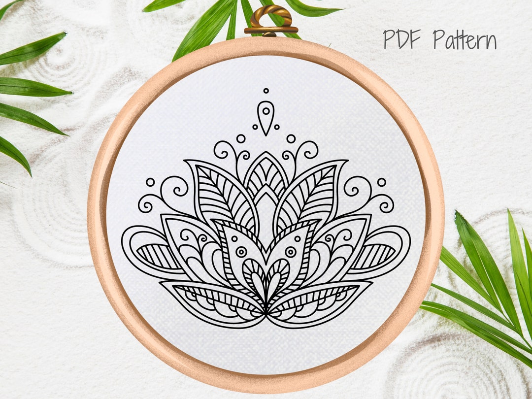 Mandala Hand Embroidery Pattern - PDF Pattern Download - Zen Embroidery ...