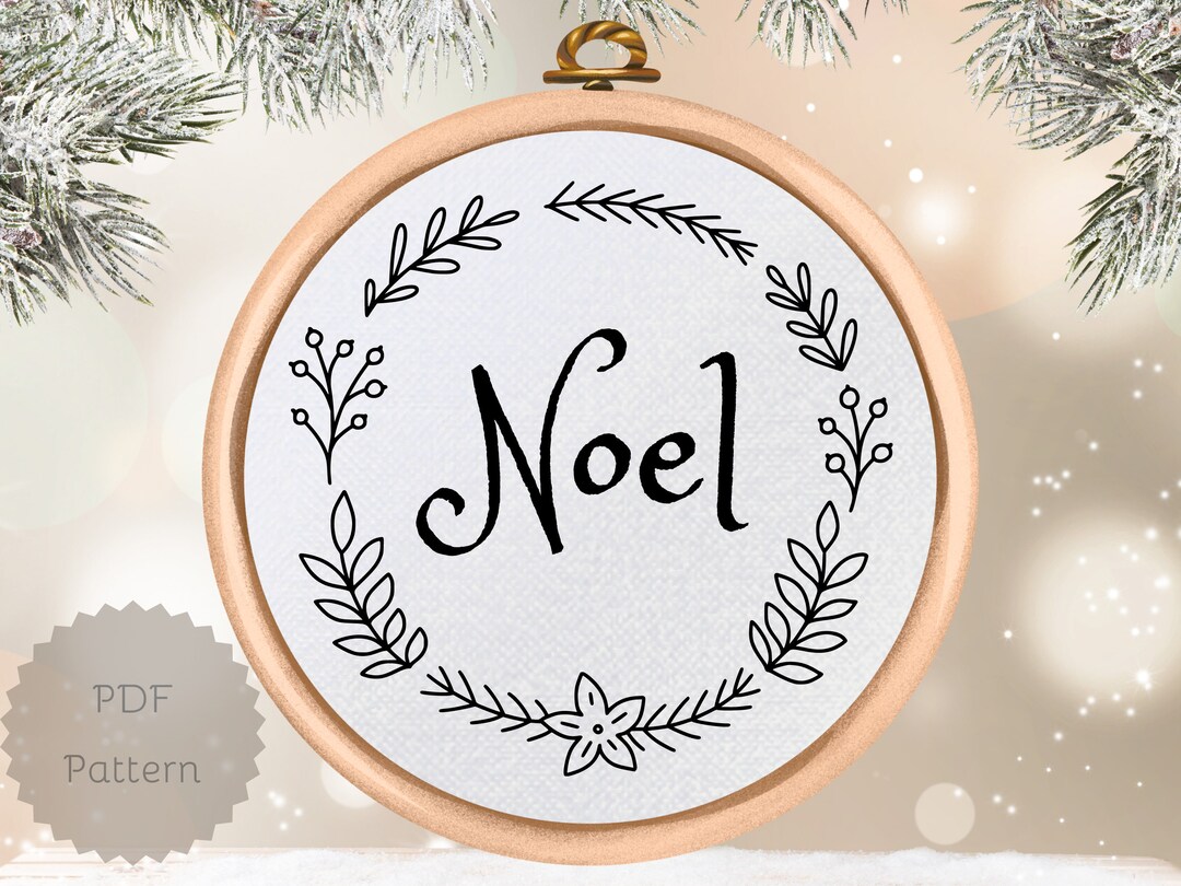 PDF Pattern - Noel Hand Embroidery Design - Christmas Embroidery ...