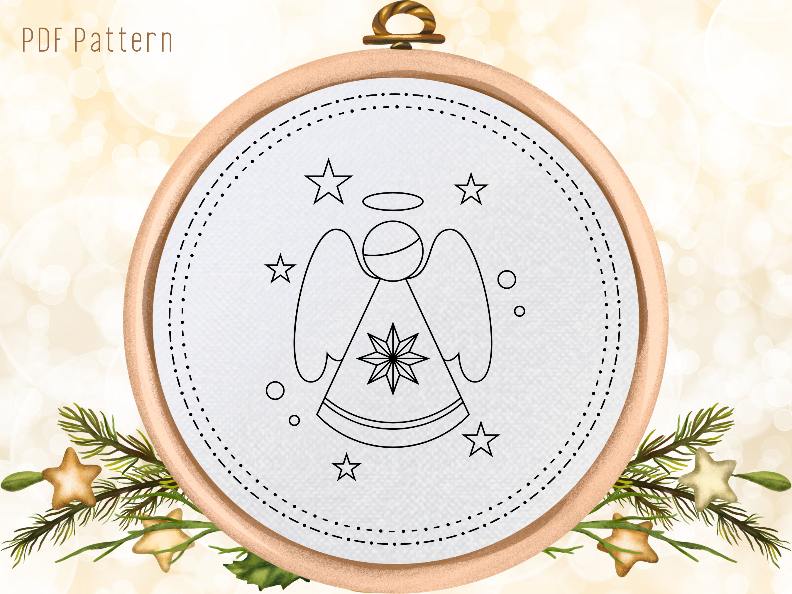 PDF Pattern Christmas Angel Hand Embroidery Design Angel - Etsy