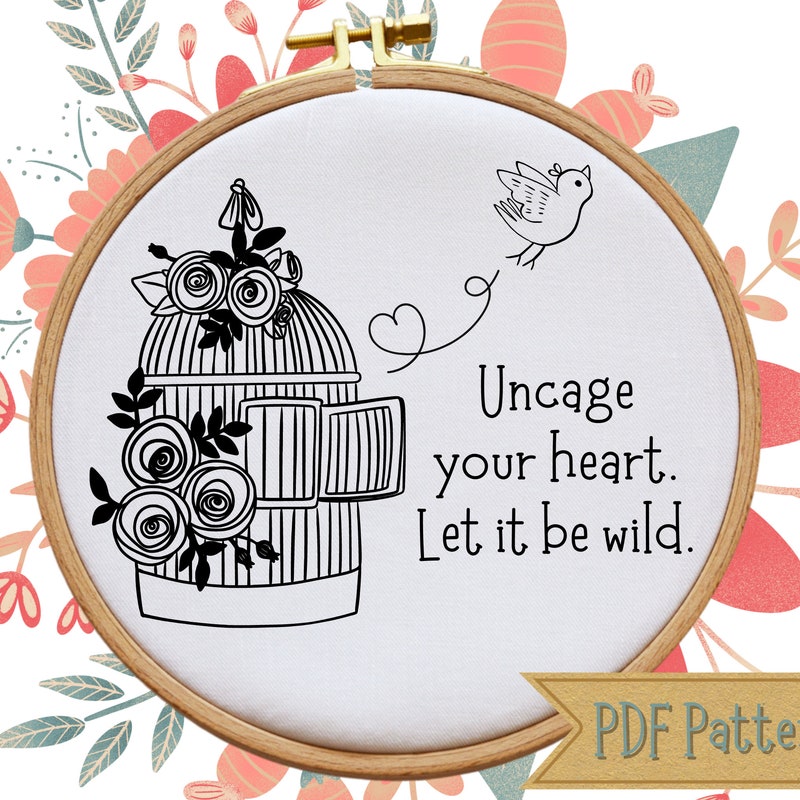 Birdcage Embroidery - Etsy
