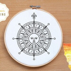 Sun Hand Embroidery Pattern - PDF Pattern Download - Celestial Design ...