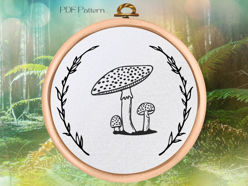 Toadstool Hand Embroidery Pattern PDF Pattern Instant - Etsy