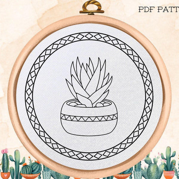 Succulent Embroidery Pattern - Etsy