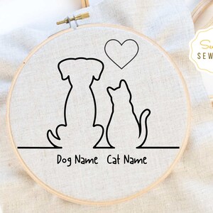 Personalized Dog & Cat Hand Embroidery Pattern (PDF Download) - Etsy