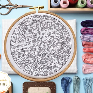 Mandala Hand Embroidery Pattern, PDF Pattern Download, Zen Embroidery ...