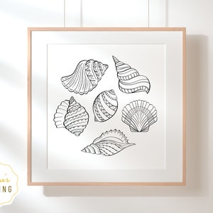 Seashells Hand Embroidery Pattern - PDF Pattern Download - Modern ...