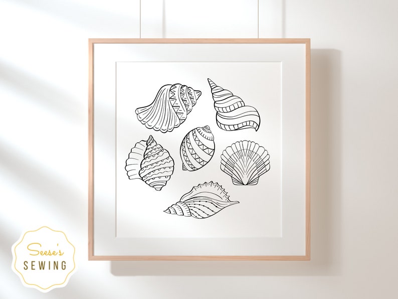 Seashells Hand Embroidery Pattern PDF Pattern Download - Etsy