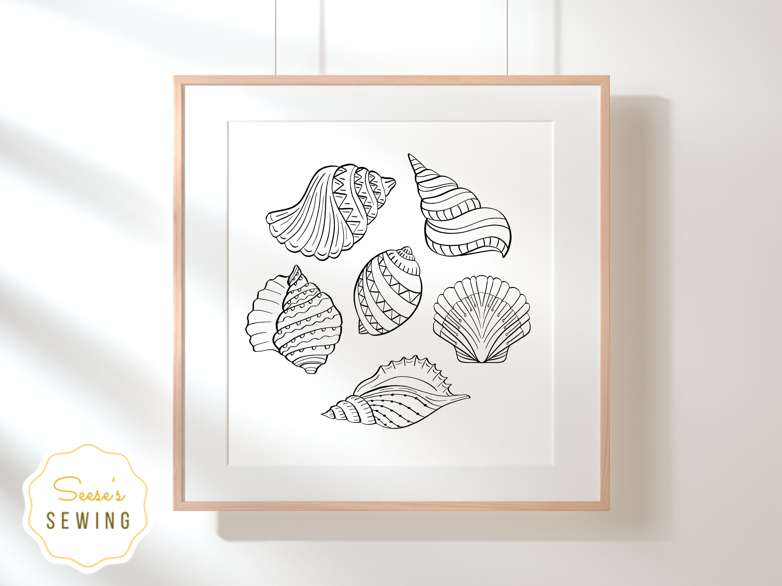 Seashells Hand Embroidery Pattern PDF Pattern Download - Etsy