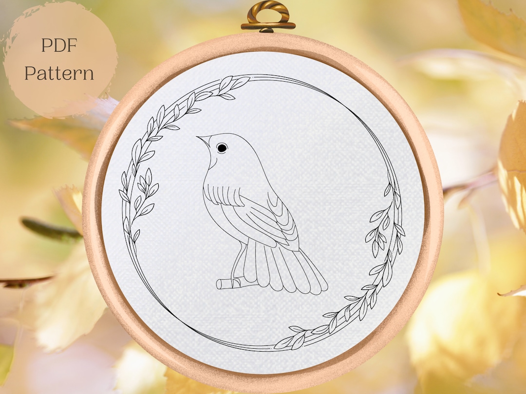 Hand Embroidery Design - Bird Embroidery Pattern - PDF Pattern ...