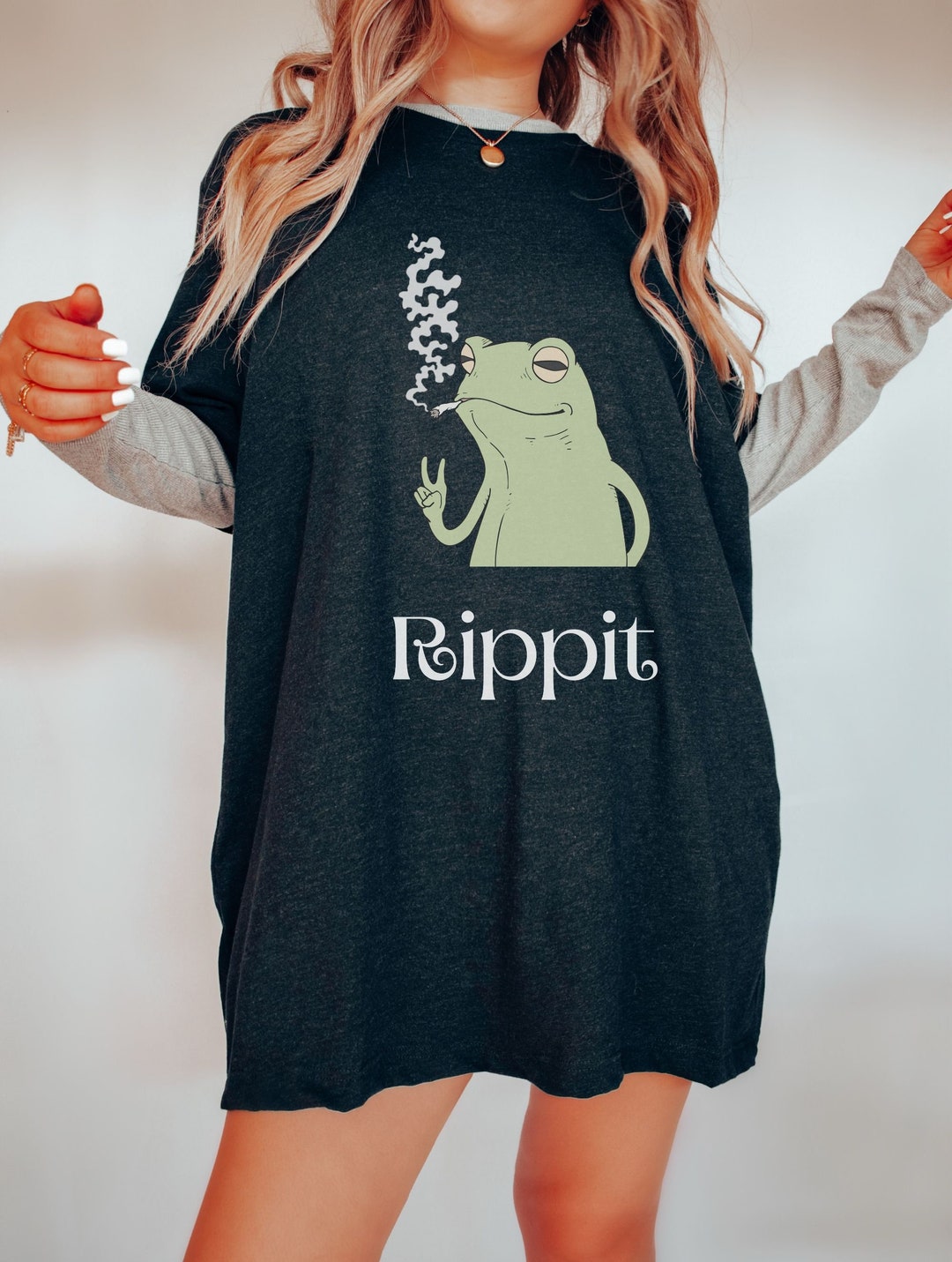 Rippit Frog Stoner Tee Bella Canvas, Funny Weed Shirt, Cannabis Smoker ...