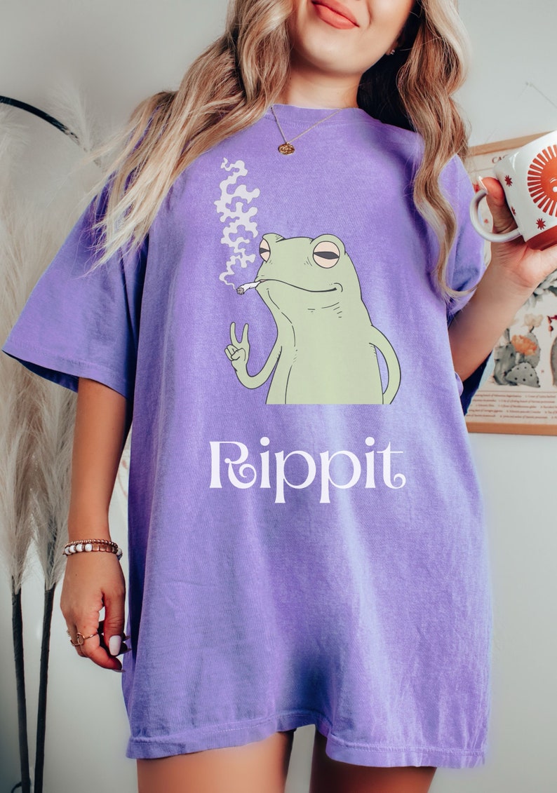 Rippit Frog Stoner Tee Funny Weed Shirt Cannabis Smoker - Etsy