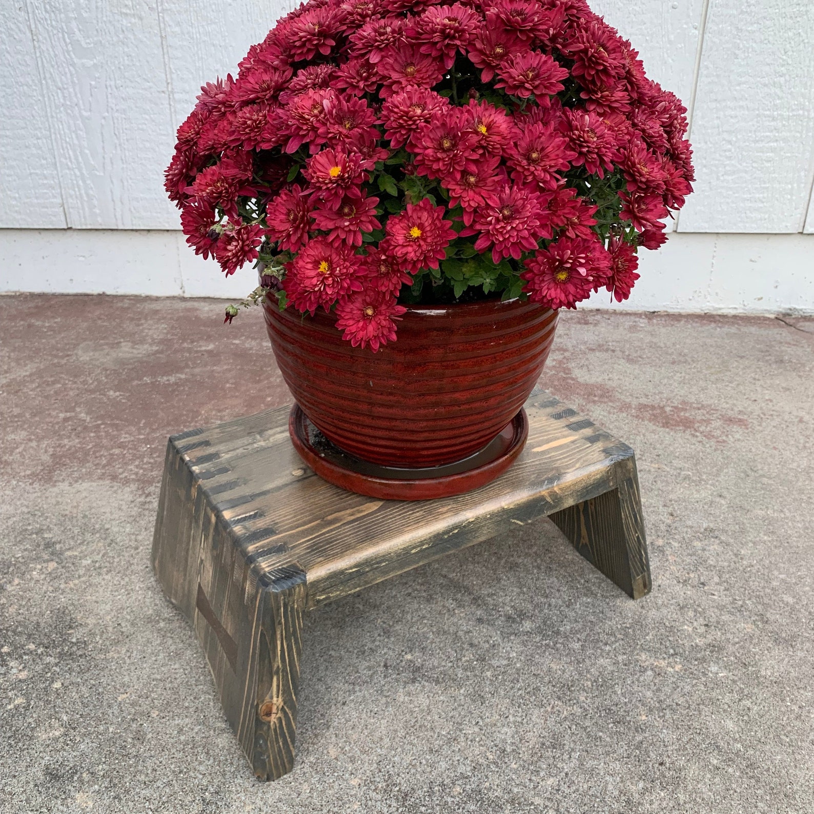 Hand Crafted Wood Step Stool, Tip-proof, Stained, Painted, Rustic ...