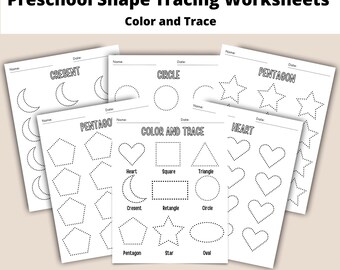 Preschool Shape Tracing, Basic Shape Tracing, Shape Tracing Worksheets ...