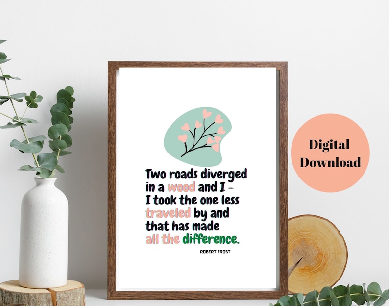 Robert Frost's Poem Road Not Taken, Two Roads Diverged Into One ...