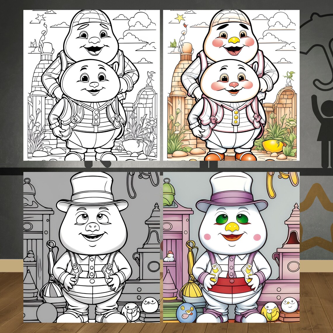 Humpty Dumpty Coloring Page Printable - Etsy