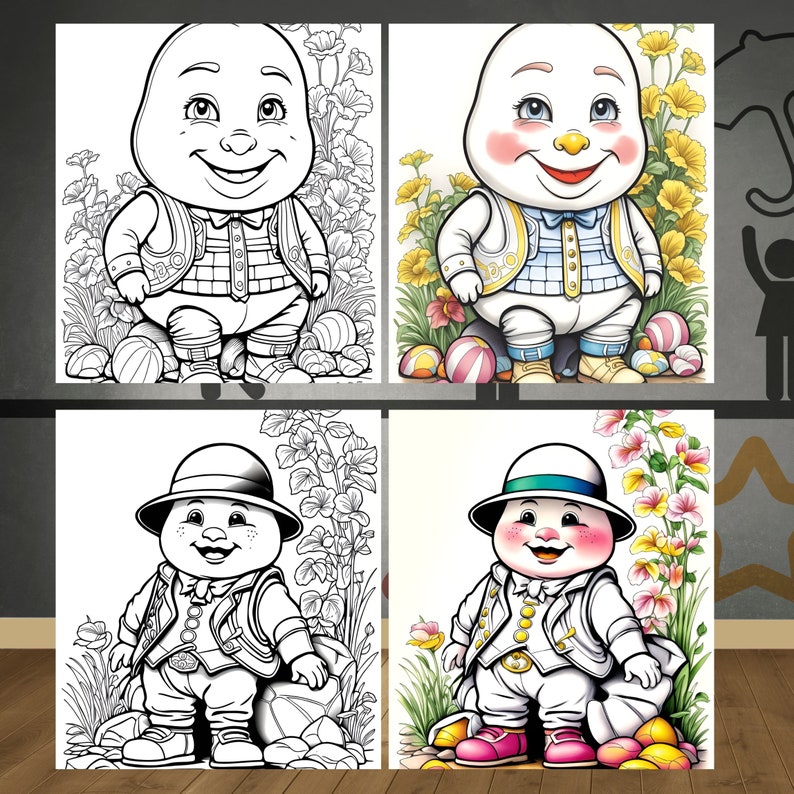 Humpty Dumpty Coloring Page Printable - Etsy
