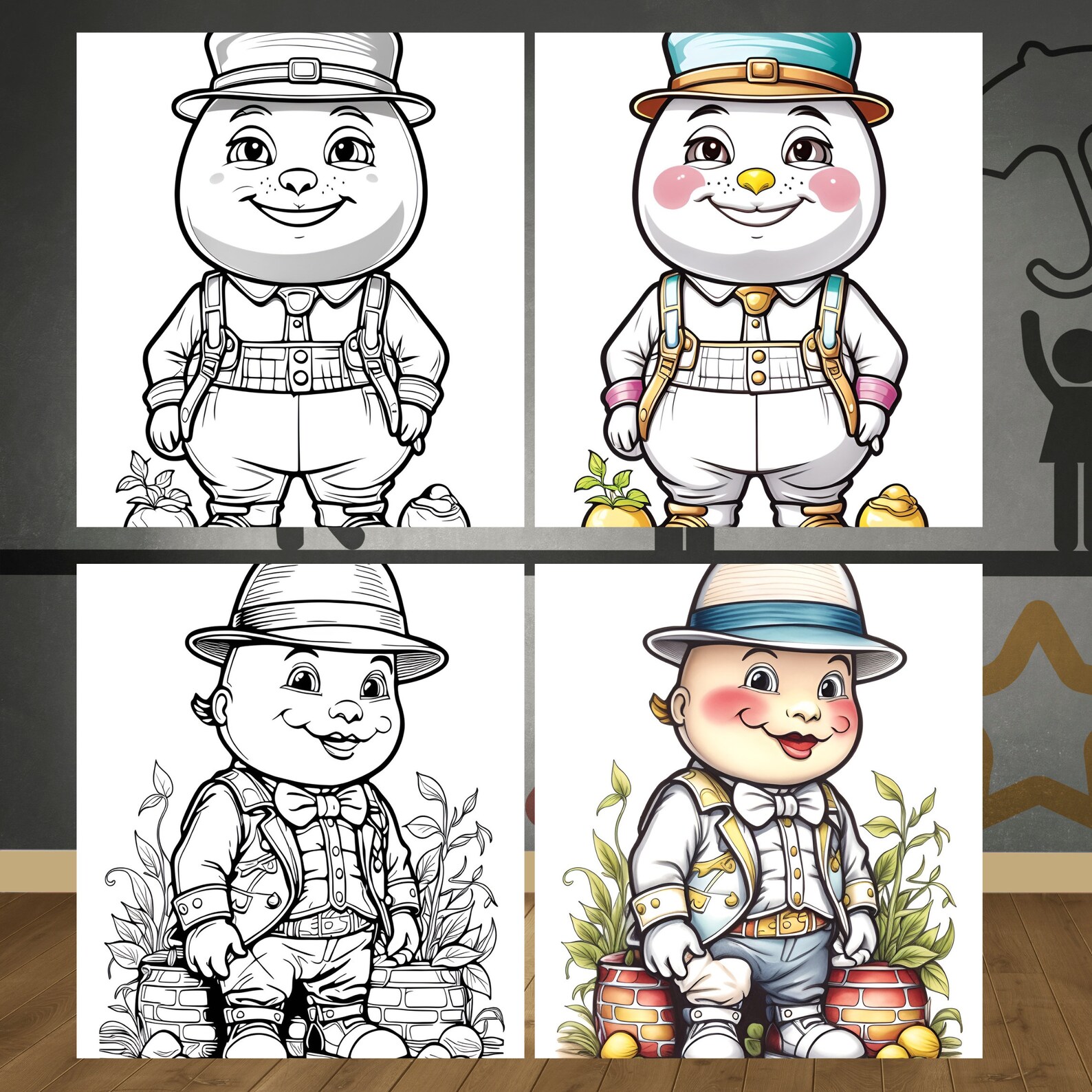 Humpty Dumpty Coloring Page Printable - Etsy