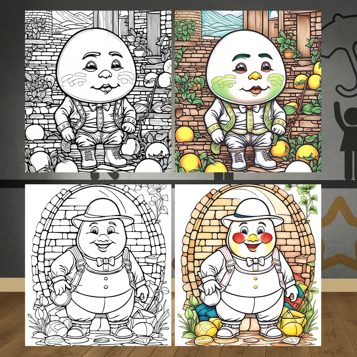 Humpty Dumpty Coloring Page Printable - Etsy
