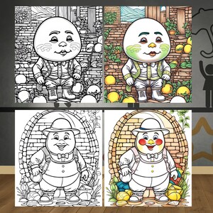 Humpty Dumpty Coloring Page Printable - Etsy