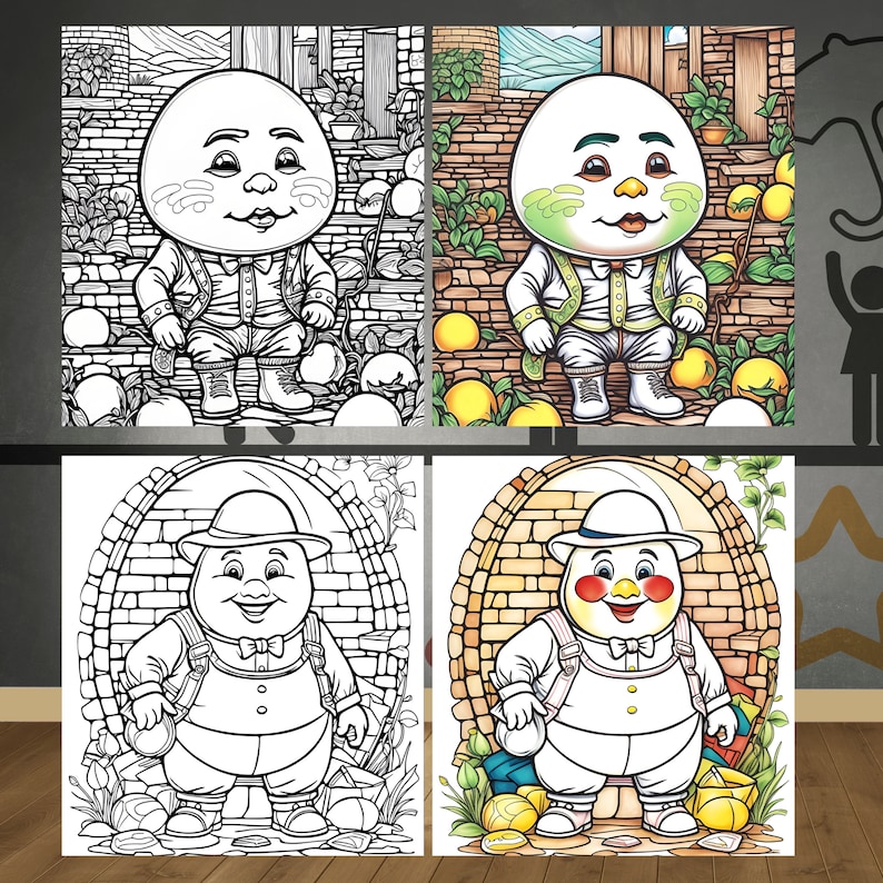 Humpty Dumpty Coloring Page Printable - Etsy