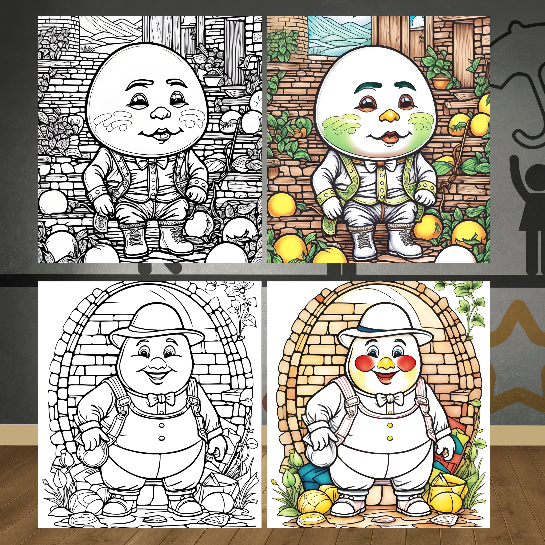Humpty Dumpty Coloring Page Printable - Etsy