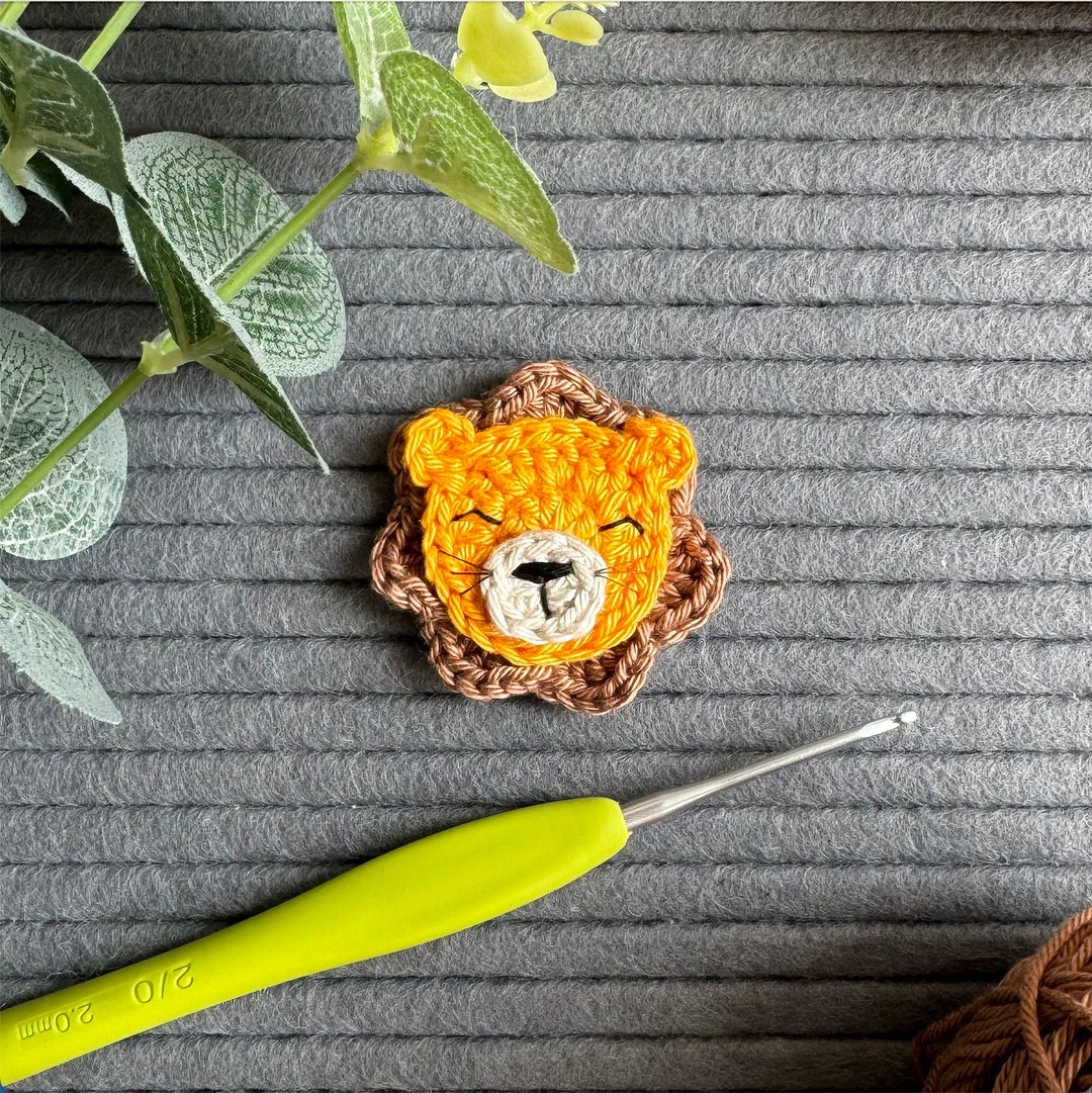 Lion Crochet Appliqué Pattern: Safari Animal (PDF Download) - Etsy