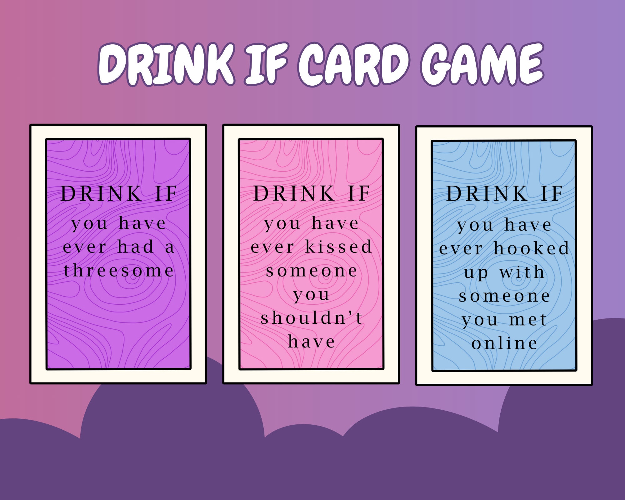 128 Digital and Printable Drink If Game for A Party Night ADULTS ONLY ...