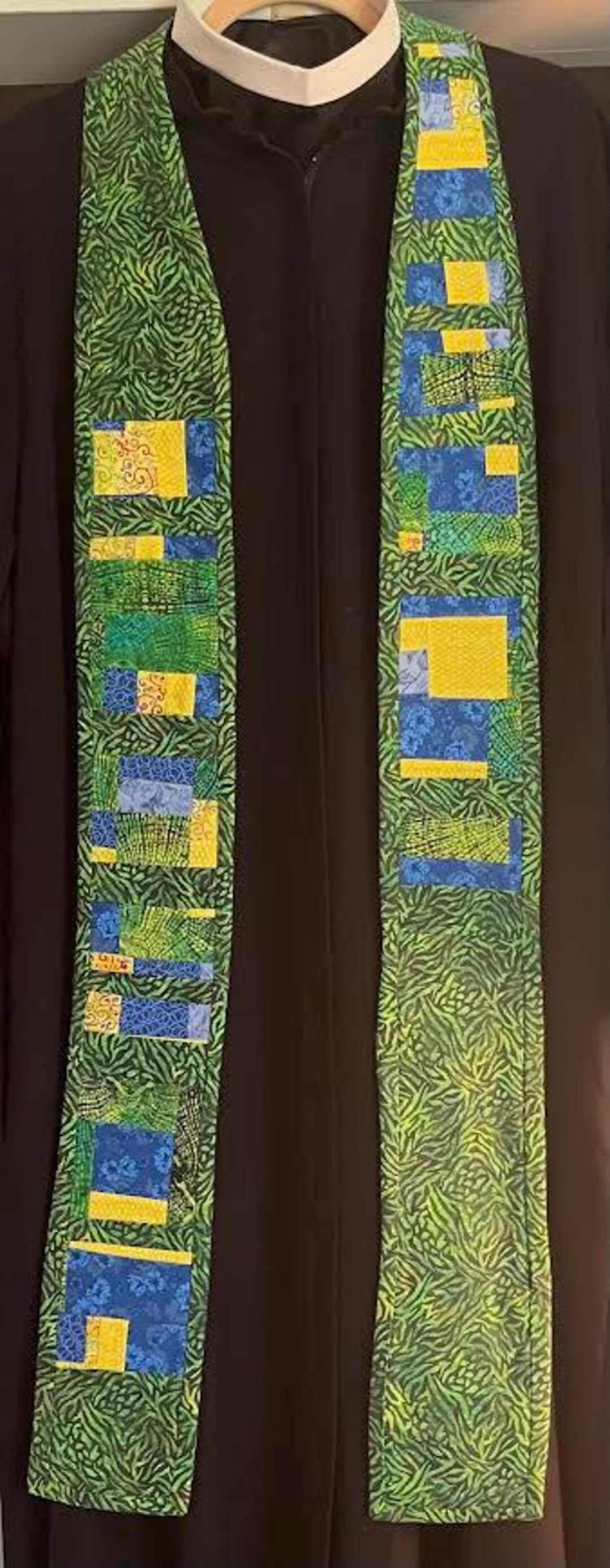 80 Blue and Green Clergy Stole With Reversible Green/blue "side B ...