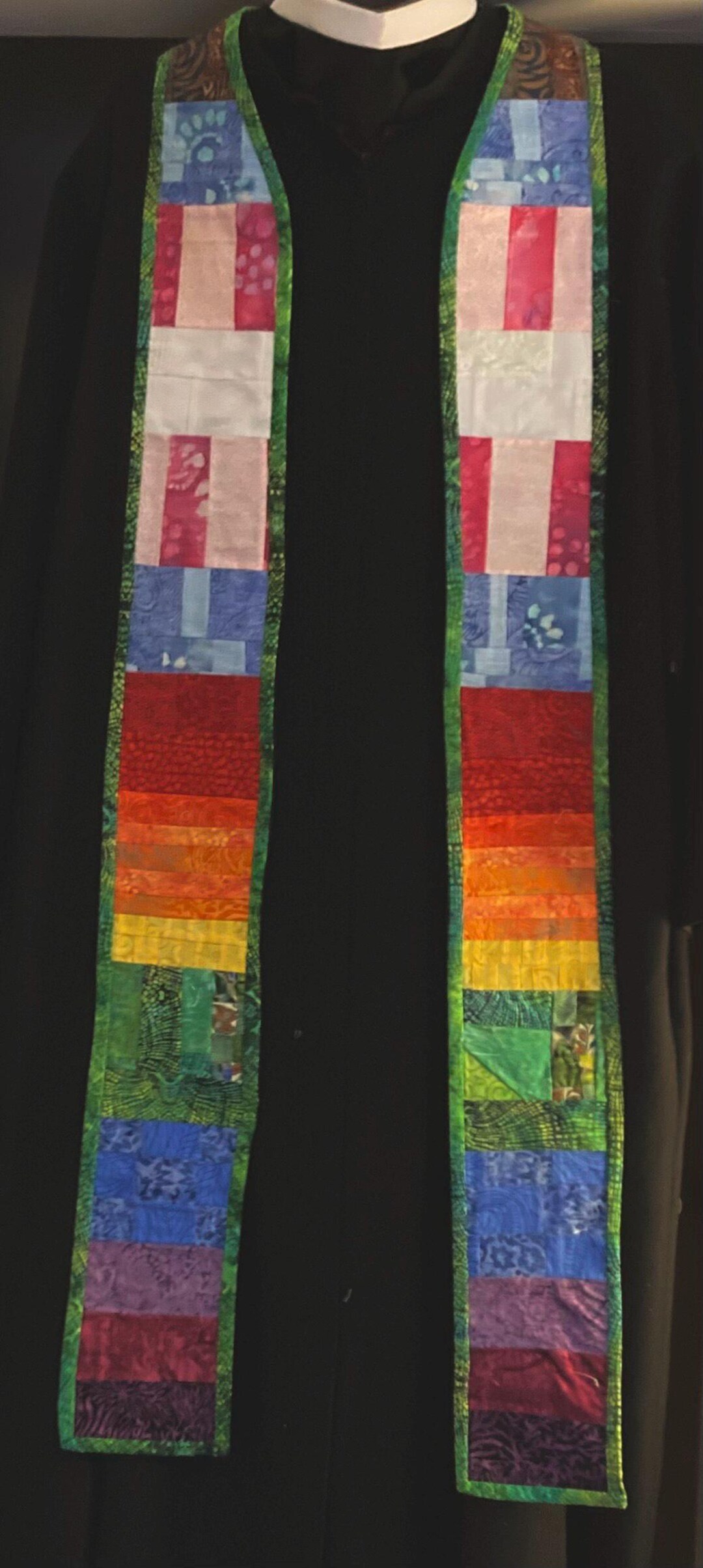 65 Rainbow Inclusion Stole With Reversible Blue/green Side B - Etsy