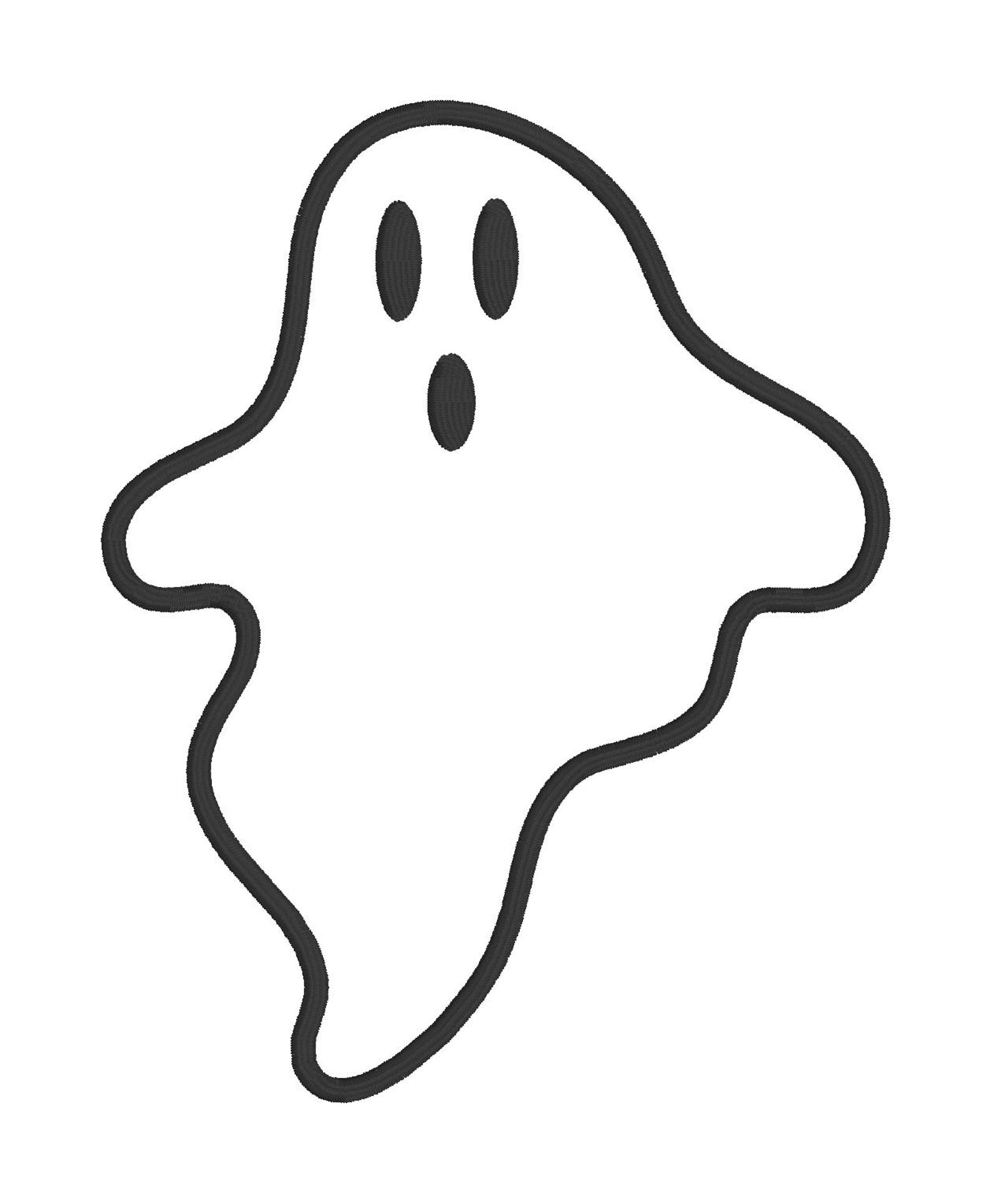 Applique Ghost Embroidery Design Digital Download 5x7 & 6x10 Applique ...