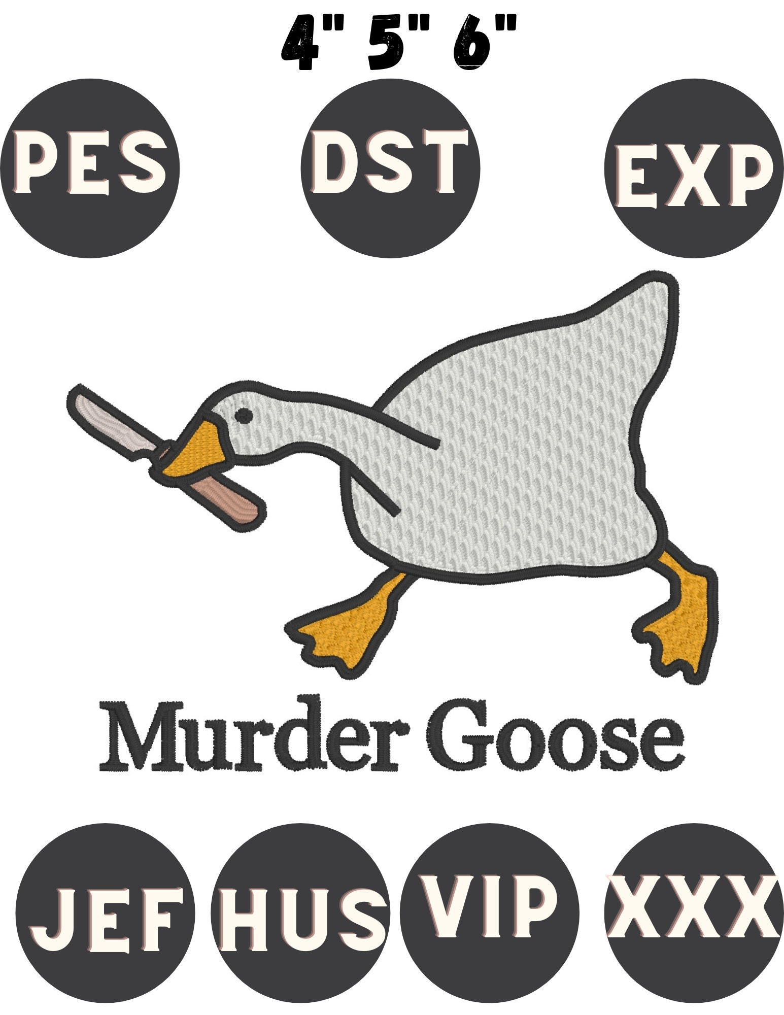 Embroidery File - Goose Holding Knife With "don't Duck With Me ...