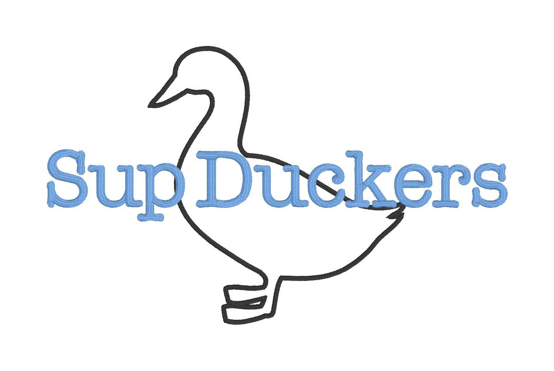 Sup Duckers Duck Outline Embroidery Design - Digital Download - 4X4 ...