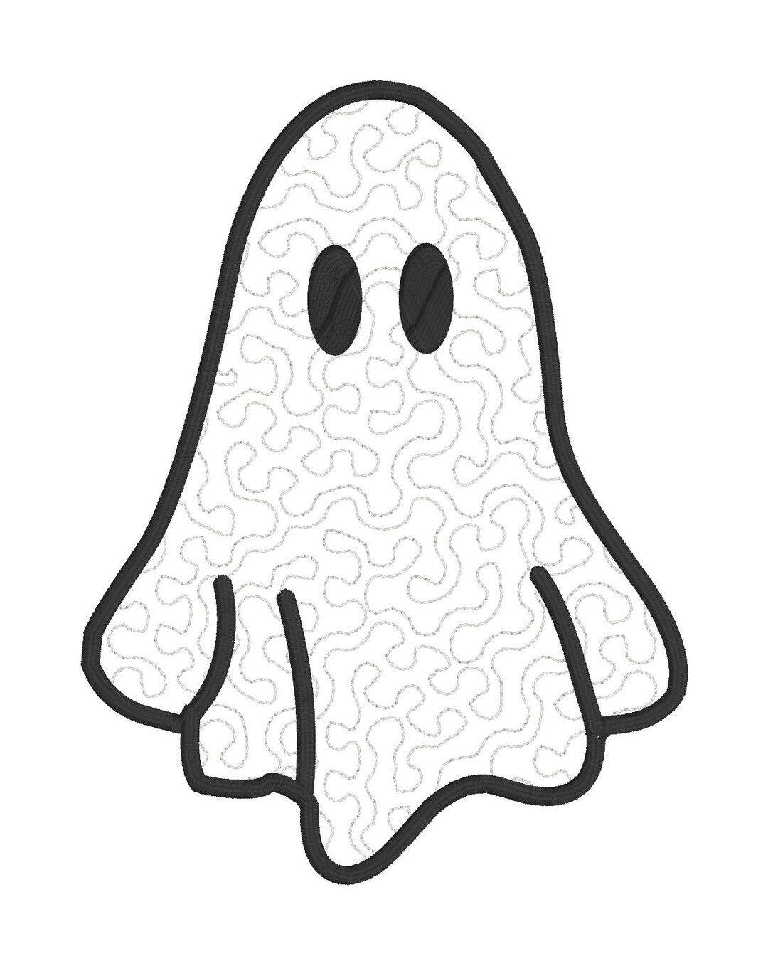 Applique Ghost Embroidery Design - Digital Download - 5x7 & 6x10 ...