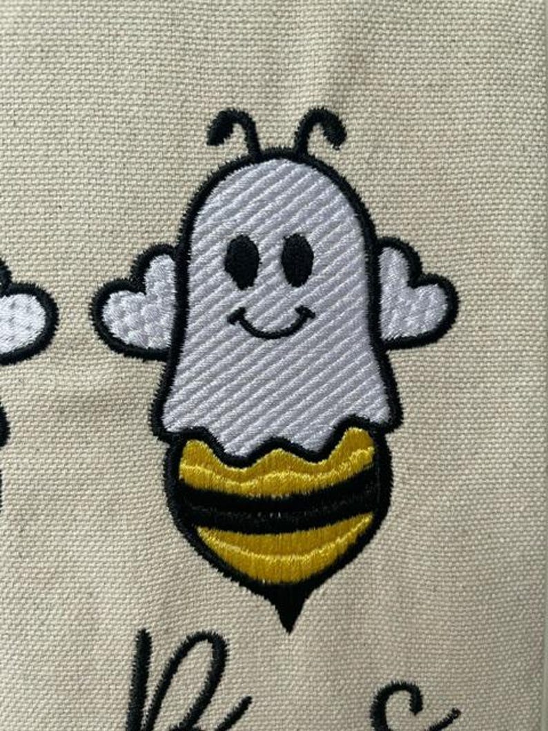 Boo Bees Embroidery Design | Digital Download | Ghost Bees With Text 3 ...