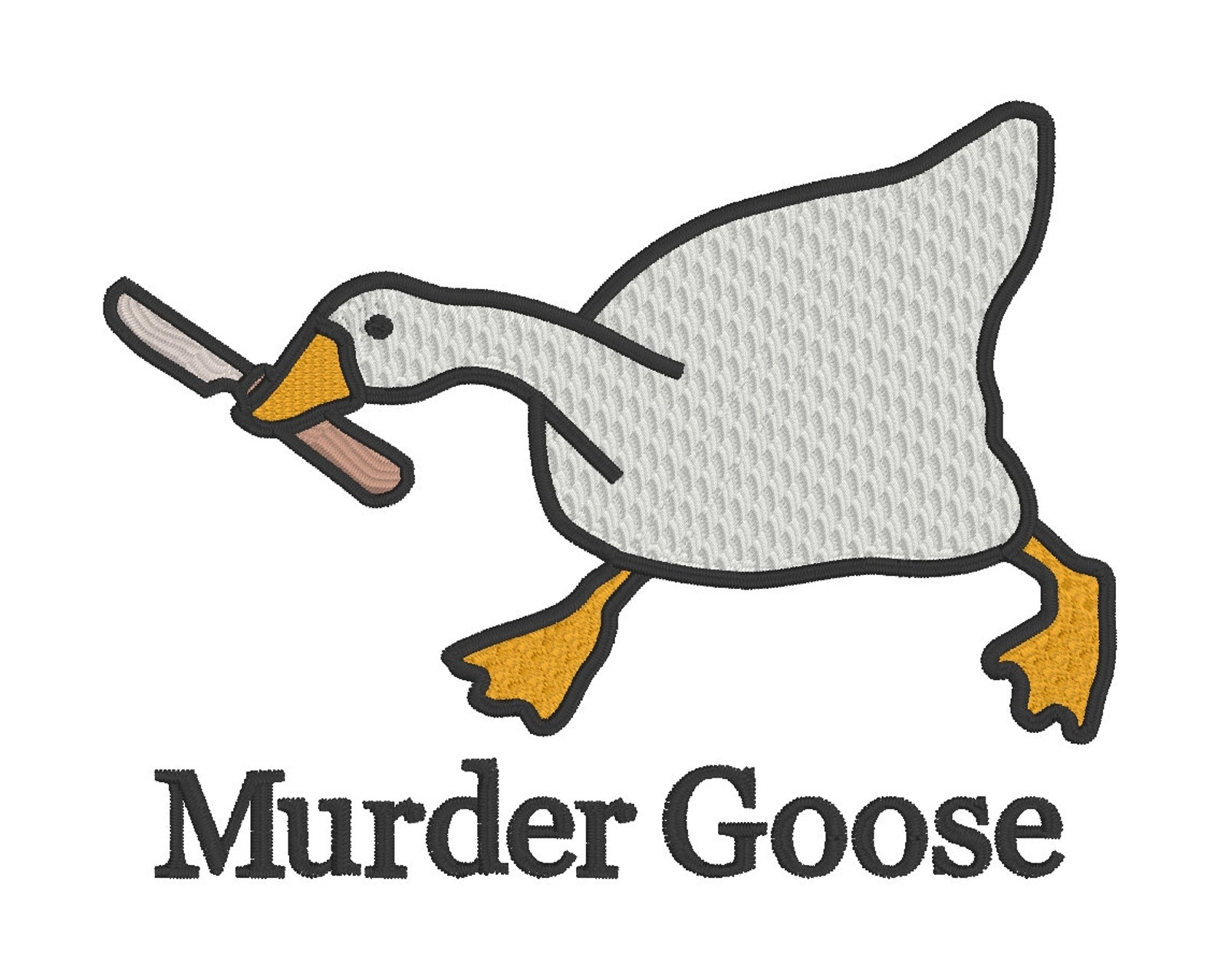 Embroidery File - Goose Holding Knife With "don't Duck With Me" & "murder Goose" Phrases ...