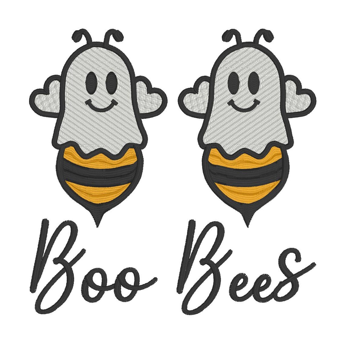 Boo Bees Embroidery Design Digital Download Ghost Bees With Text 3 ...
