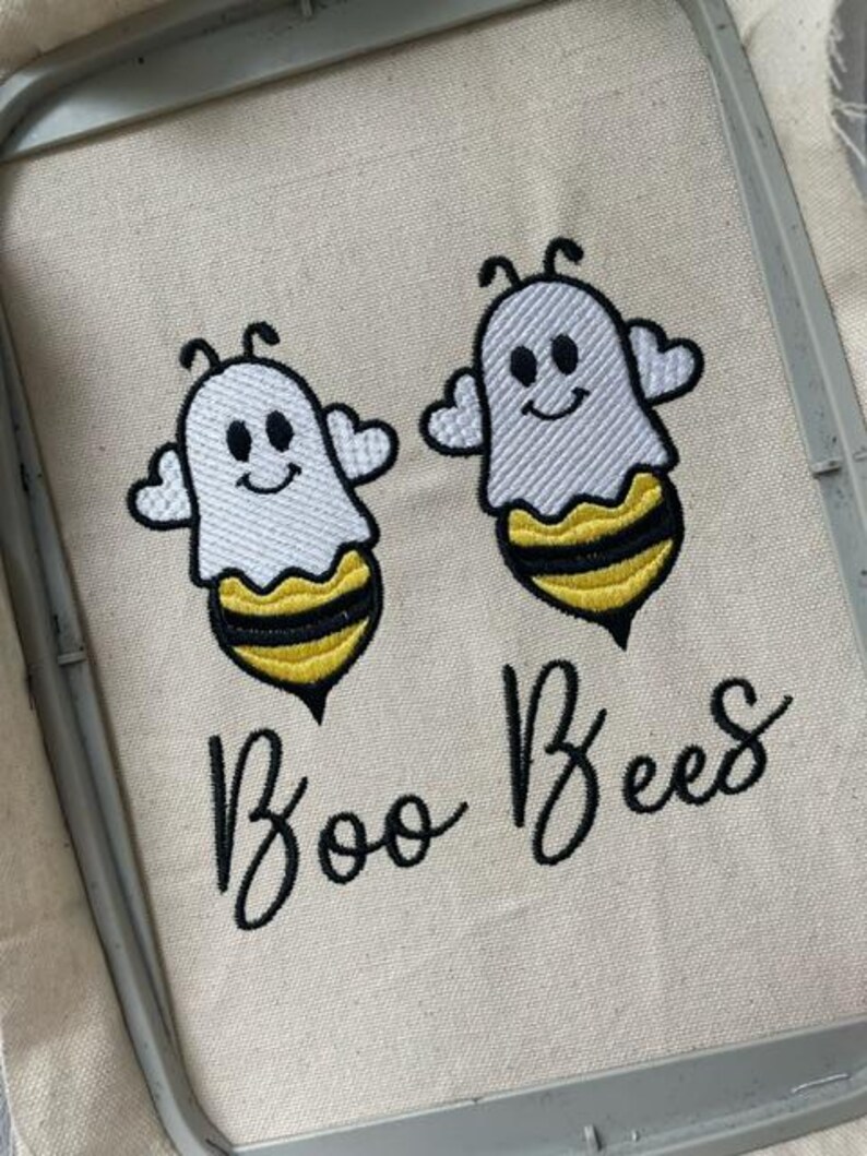 Boo Bees Embroidery Design | Digital Download | Ghost Bees With Text 3 ...