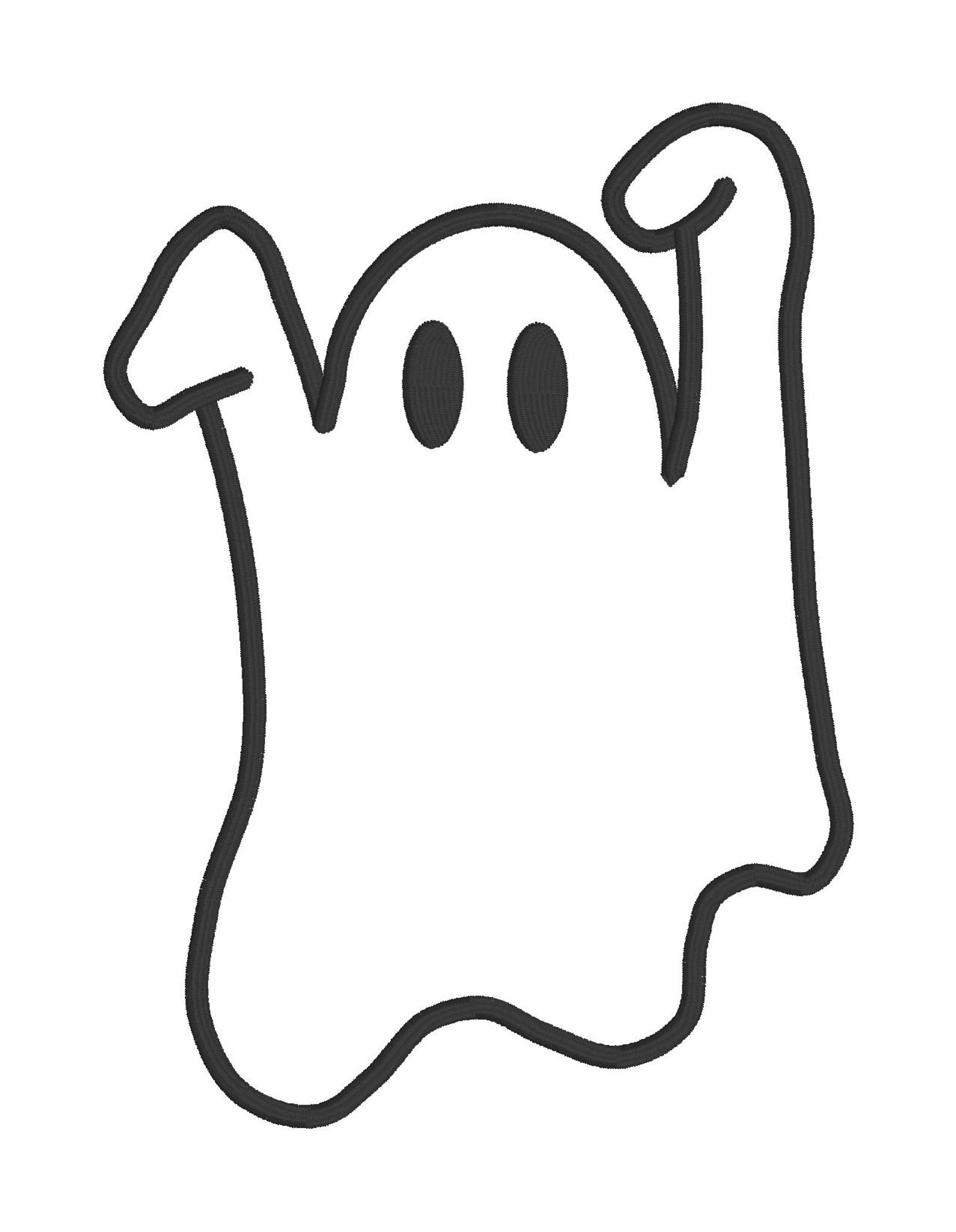 Applique Ghost Embroidery Design - Digital Download - 5x7 & 6x10 ...