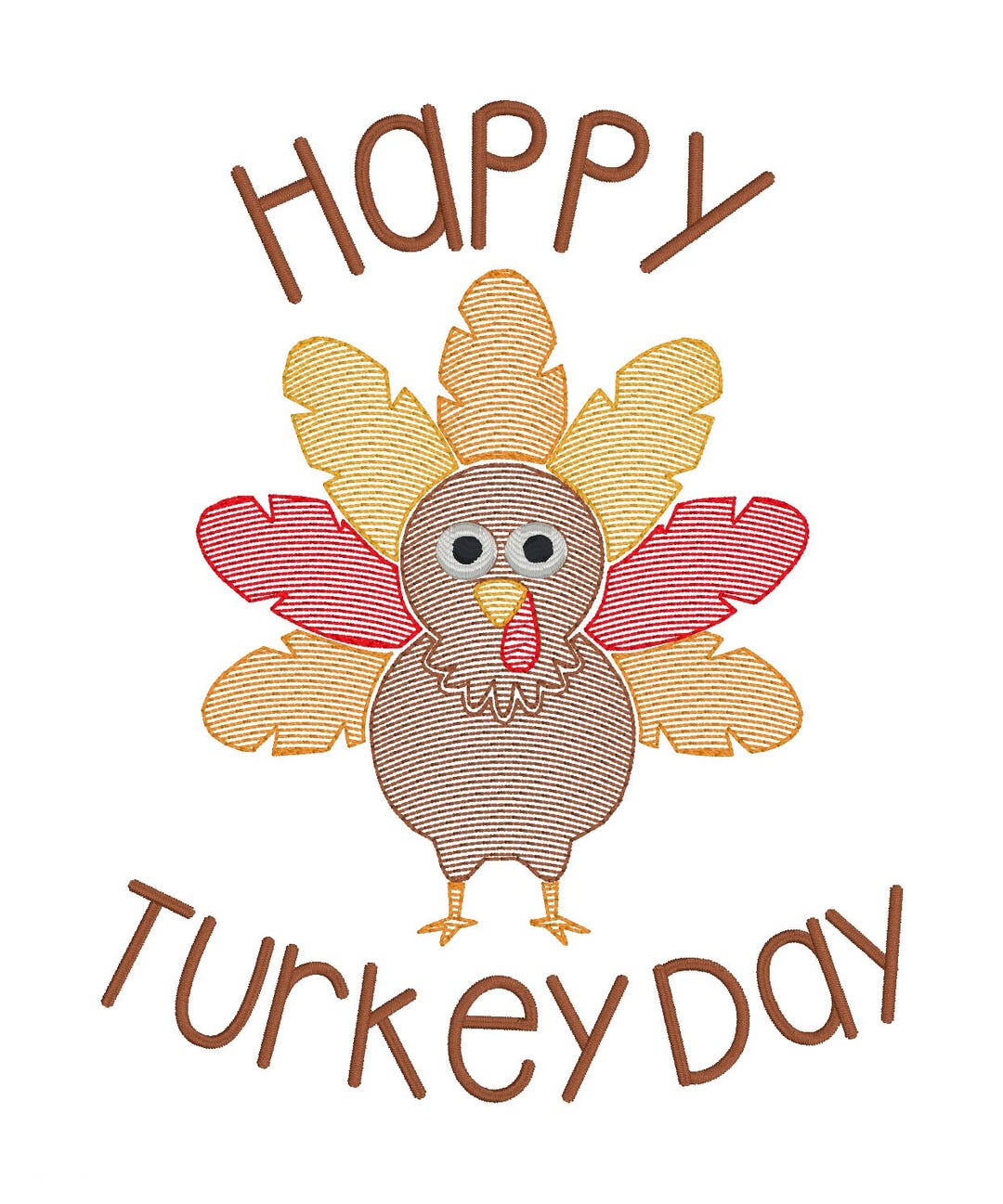 Sketch-style Turkey Embroidery Design | Two Styles Included | Digital ...